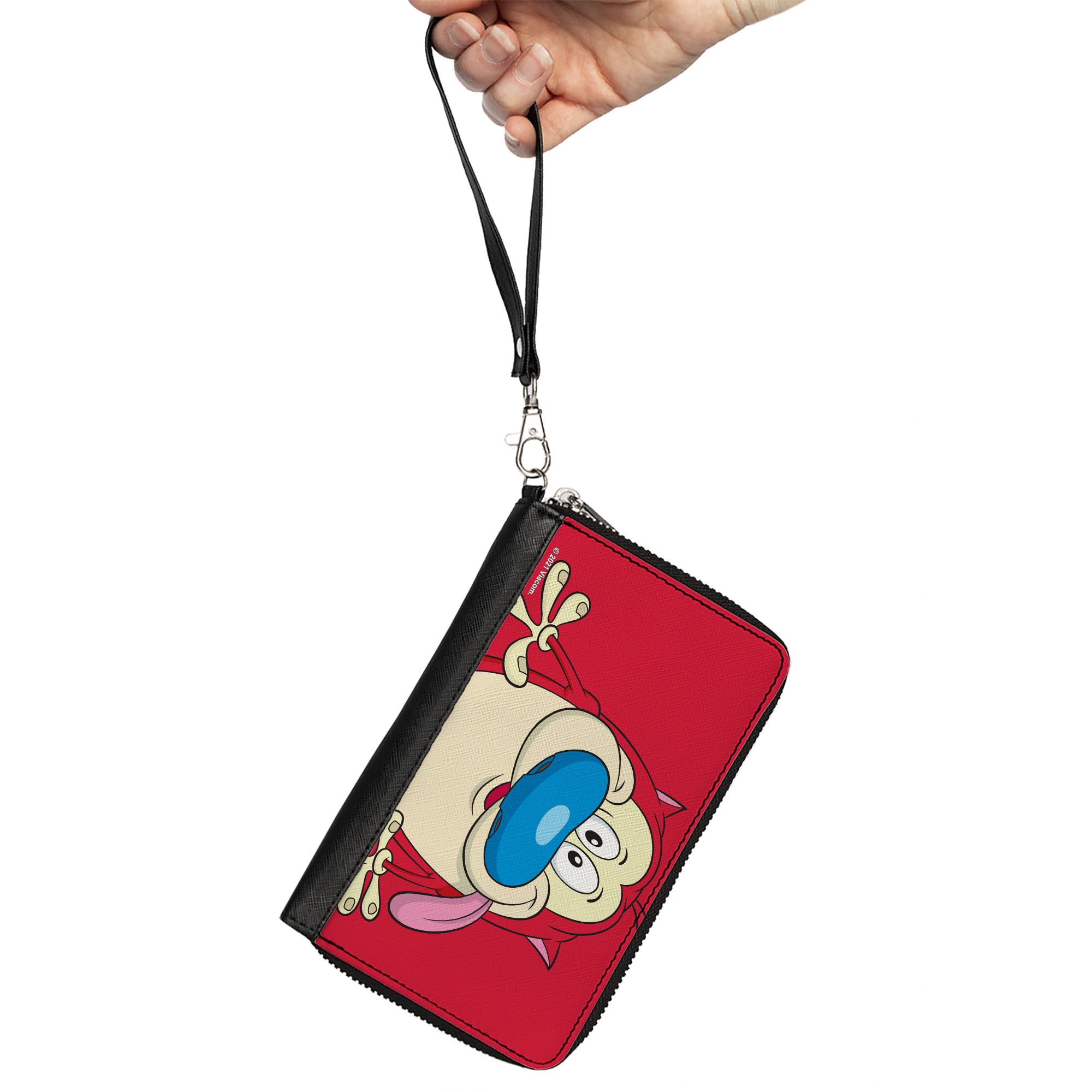 Buckle-Down Women's PU Zip Around Wallet Rectangle-The Ren & Stimpy Show, 7.5"x4.5"