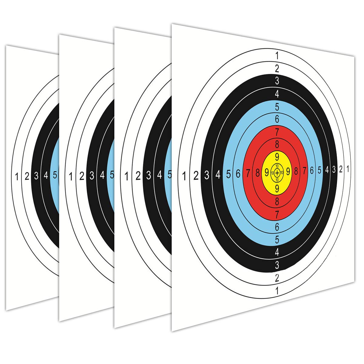 30pcs Targets Multi-Bullseye Shooting Target Longbow Targets Bullseye Archery Shooting Paper Targets Shooting Training Paper Archery Accessories