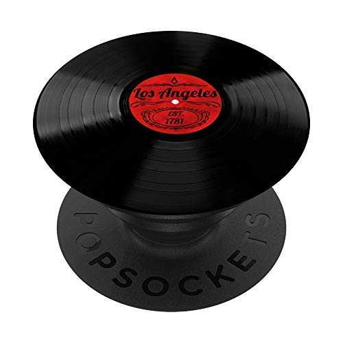 Los Angeles Vinyl Record Phone Grip Vintage Los Angeles PopSockets PopGrip: Swappable Grip for Phones & Tablets