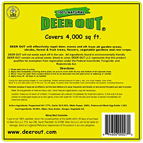DEER OUT® 1 Gallon Ready-to-Use Refill - Deer Repellent.