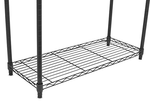 Internet's Best 4-Tier Wire Shelving - Flat Black - Heavy Duty Shelf - Wide Adjustable Rack Unit - Kitchen Storage