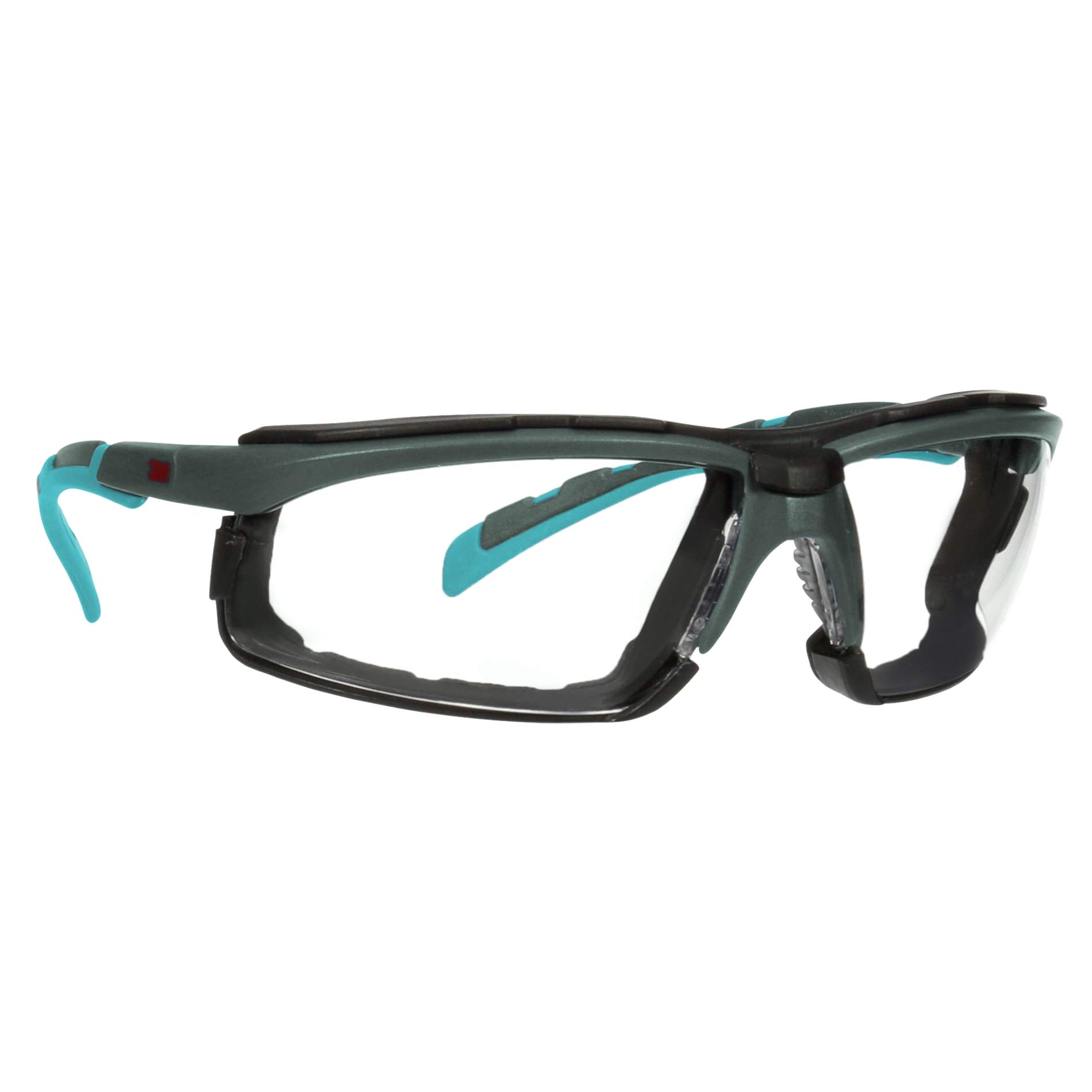 3M Safety Glasses, Solus 2000 Series, ANSI Z87, Scotchgard Anti-Fog Anti-Scratch, Clear Lens, Gray/Red Frame