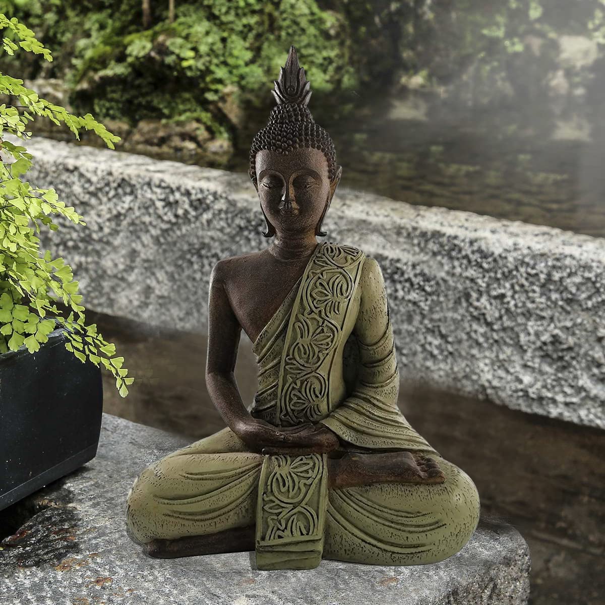 Buddha Statues, Resin Zen Buddha Figurines Indoor, Meditating Buddha Statue Decor, Home Decorations, Spiritual Living Room Decor Collectibles, Office Ornament Gift