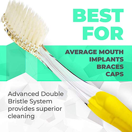 Solodent Toothbrush Soft, Silver Flossing Bristles (Pack of 2) Colors May Vary