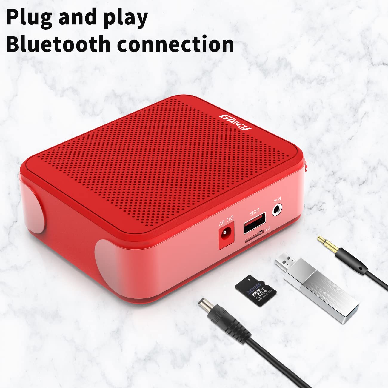 Giecy Portable 30W Voice Amplifiers -Red