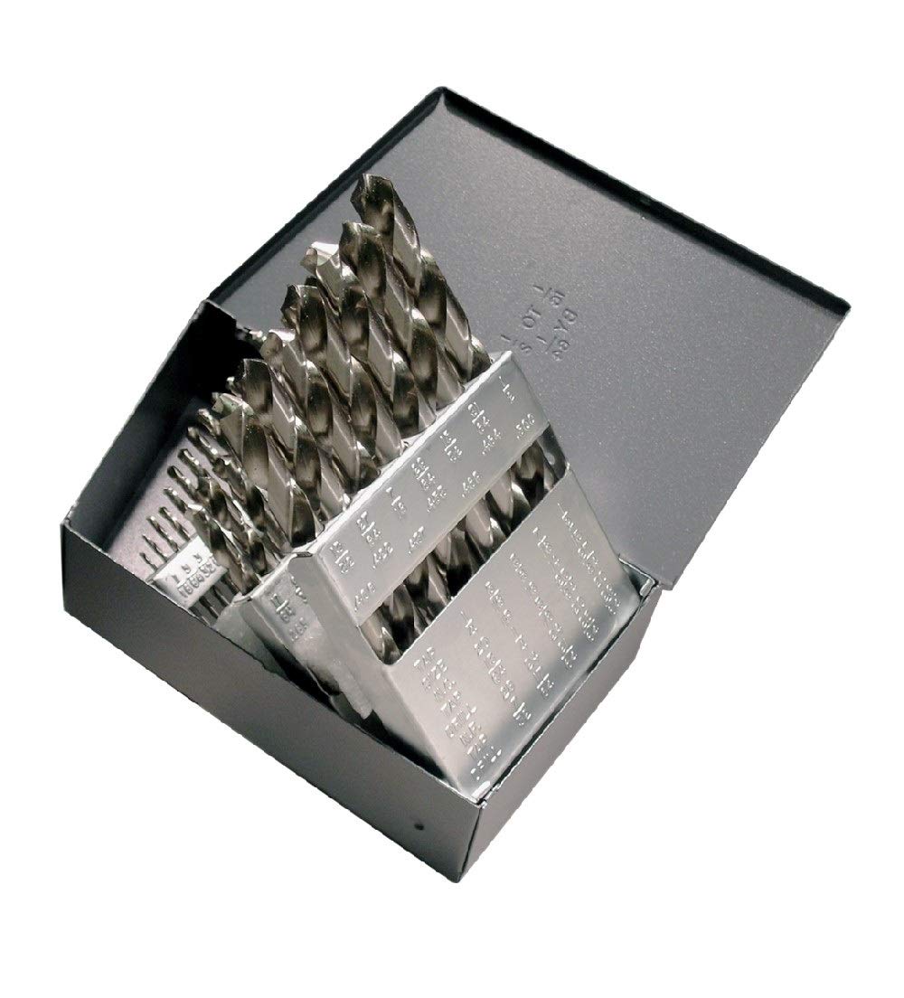 Chicago Latrobe 49914 1/16 in.-1/2 in. Bright Finish High Speed Steel Jobber Length Twist Drill Bit Set (29-Piece Set)