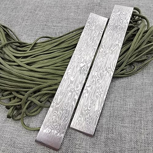 TEAMWILL 7Kinds Pattern VG10 Damascus Steel Billet Bars Material Knife Blade Blanks 220x30x3mm (Stream)