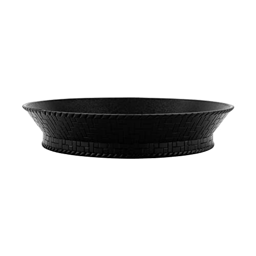 G.E.T. RB-880-BK Round Serving Basket with Base and Drainage Slots, 10.5", Black (Set of 12)