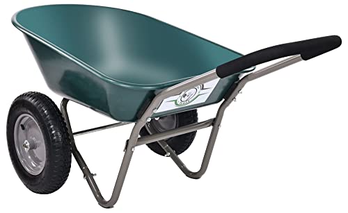 BalanceFrom Dual-Wheel Home Garden Yard Utility Wheelbarrow Cart with Built-in Stand