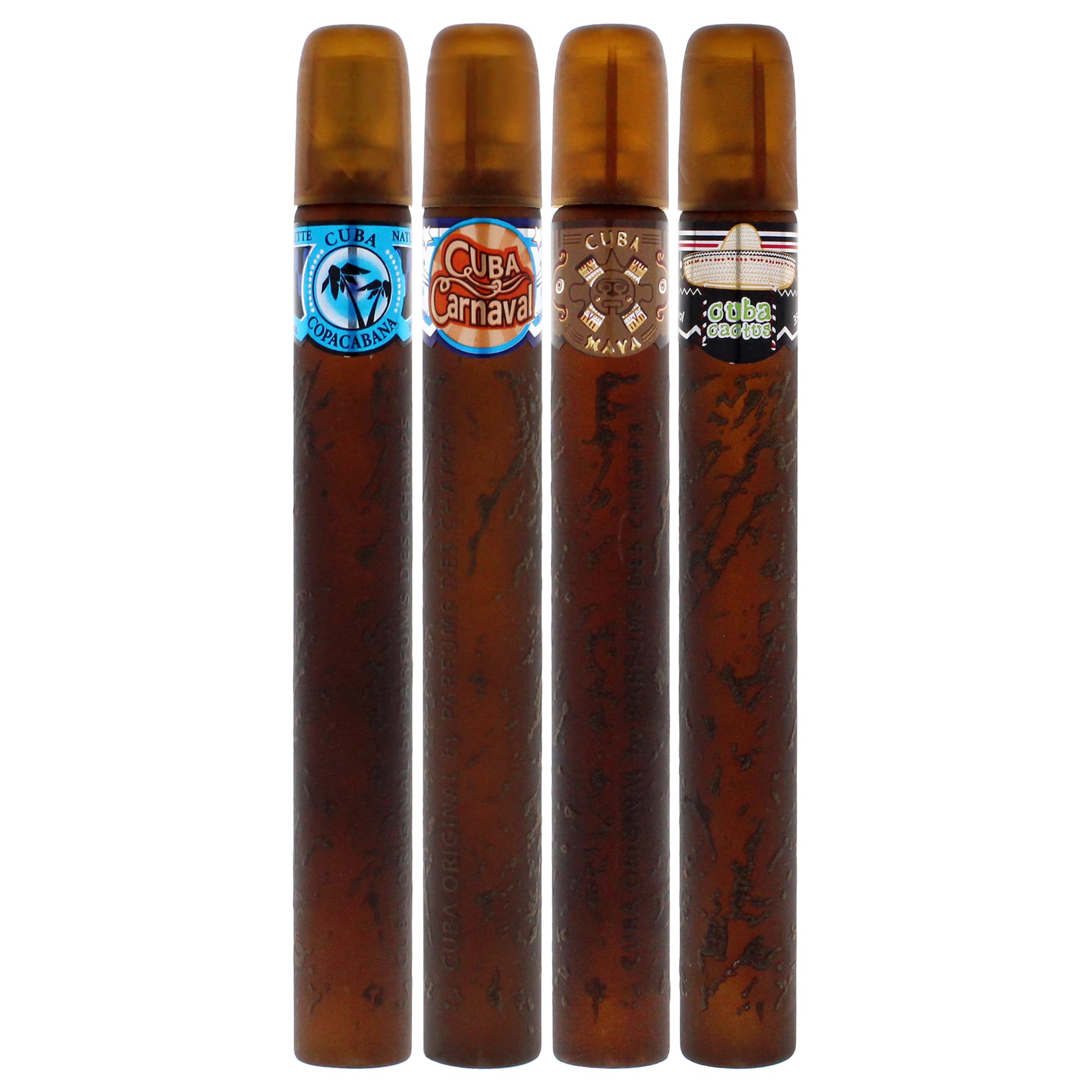 Cuba Latino Collection By Champs For Men. 4 Pc. Gift Set (Contains Eau De Toilette Spray 1.17 Oz / 35 Ml Of Carnaval, Cactus, Maya & Copacabana)