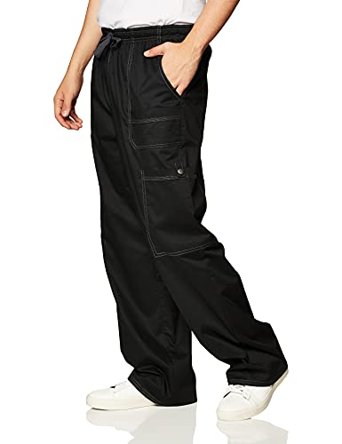 Dickies Men's GenFlex Utility Drawstring Cargo Scrubs Pant, Black, Large