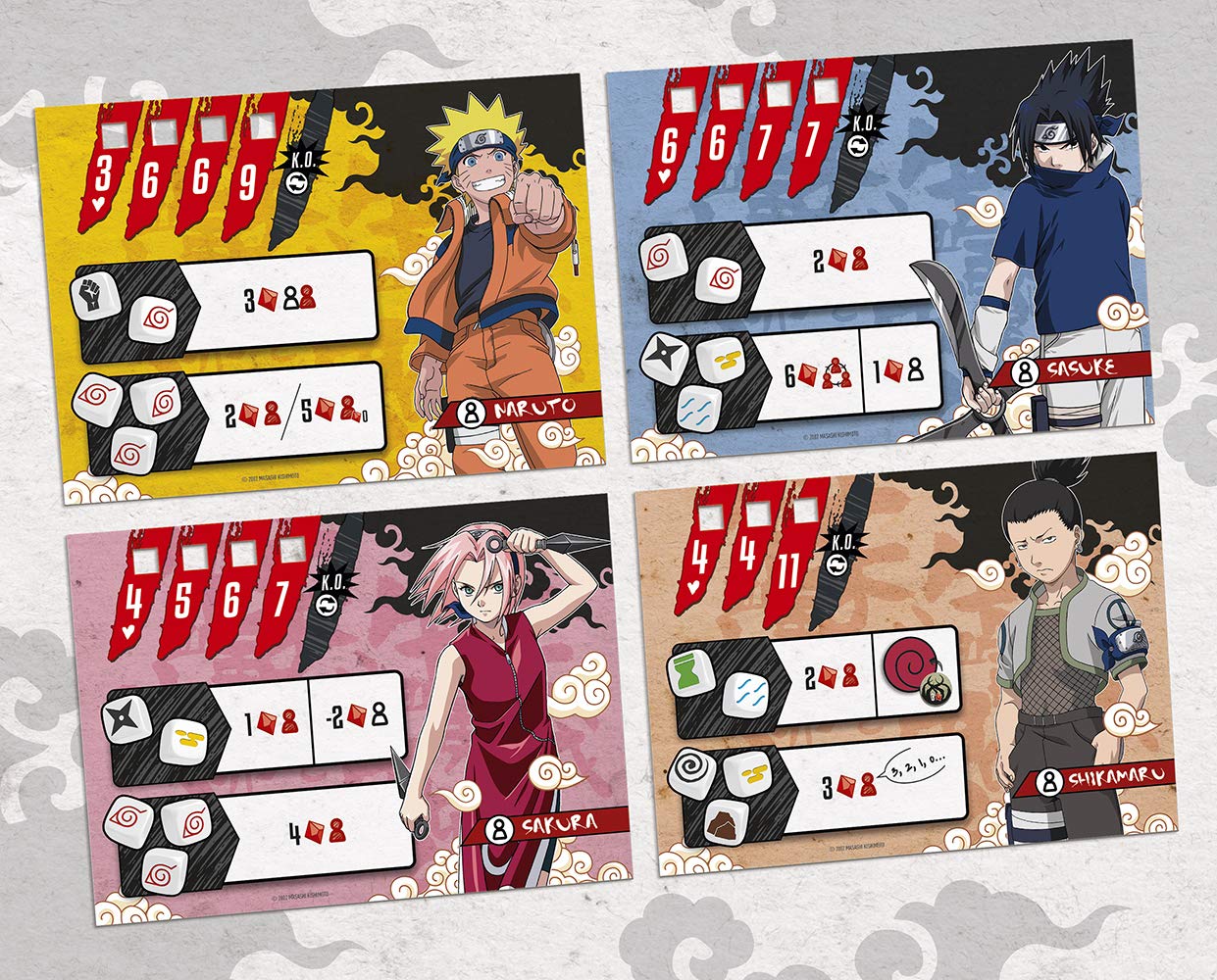 Japanime Games Naruto Ninja Arena Complete Set | from The Creator of 7 Wonders Duel | Epic Roll and Clash Ninja Action | 1-4 Players | Ages 10+ | 15-30 Min Play Time | Includes Bonus Characters