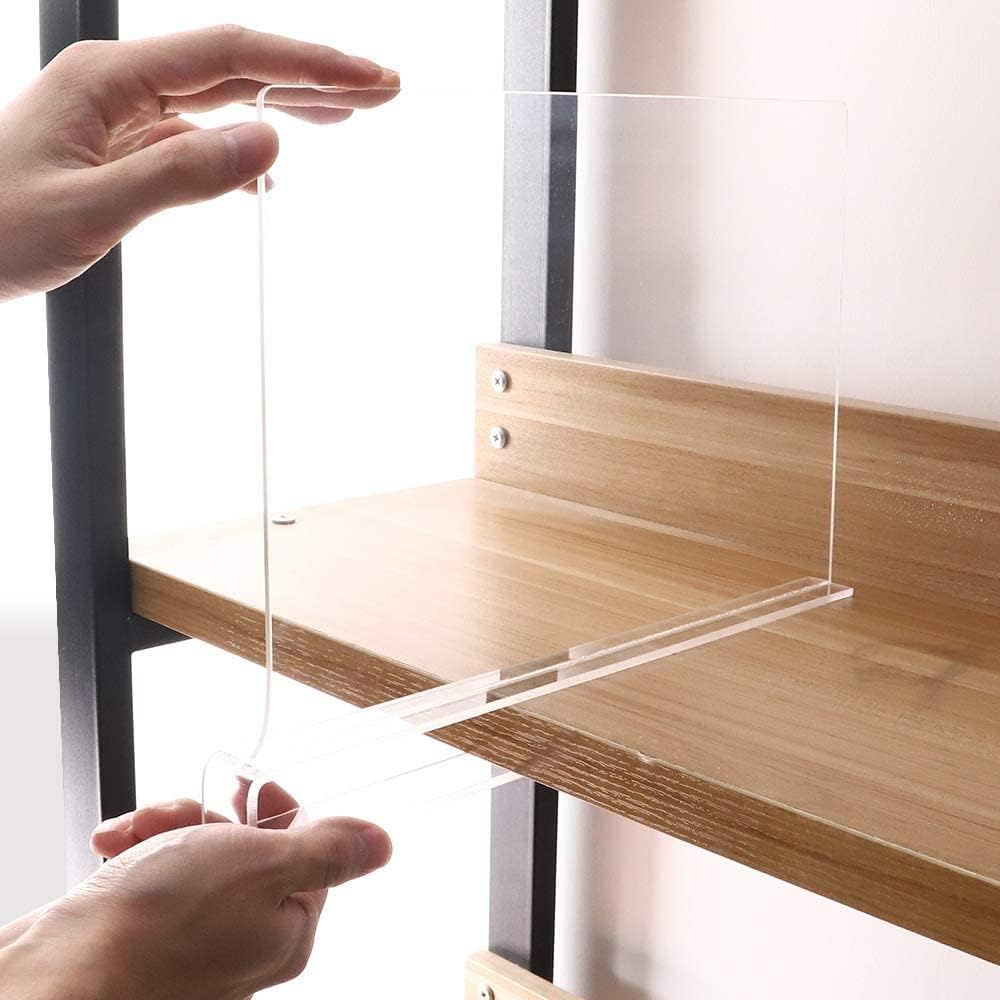 KAYNO Acrylic Shelf Dividers, 2 Pack Clear Shelf Dividers for Closet Wood Shelf Organizer Wood Closet Separator Shelf Dividers for Storage and Organization in Bedroom No Installation Tools Required