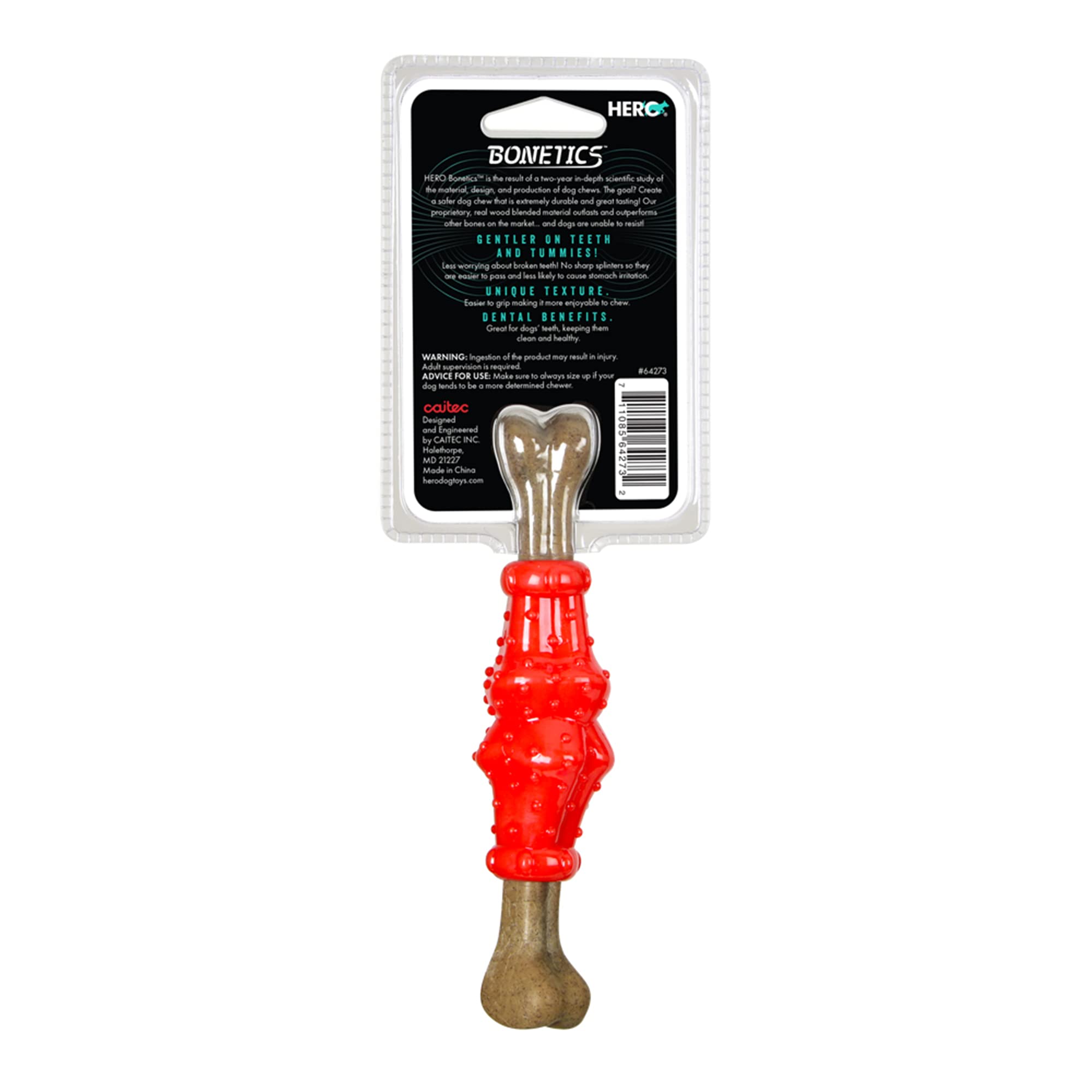 Hero Bonetics Noisy Joint Bone - Promotes Healthy Teeth, Gums and Mind - Wood Scented - for Small Dogs
