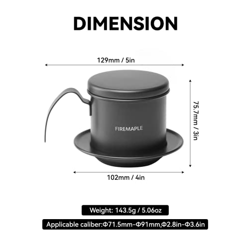 Fire-Maple-Orca Vietnamese Coffee Filter, Stainless Steel Pour Over Coffee filter, Traditional drip coffee filter, Ideal for Camping, Travel, Office, Home, Coffee Maker Brew