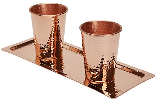 Copperbull Hammered Copper Rectengular Tray (Medium)