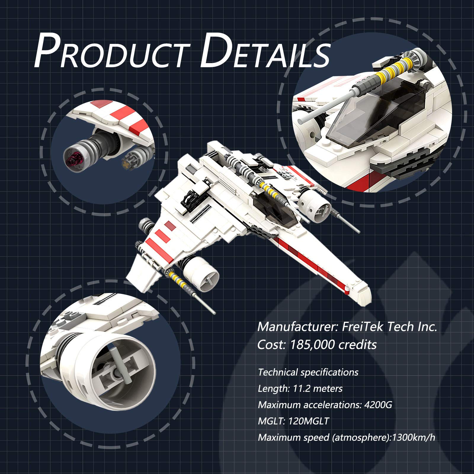 building boat E-Wing Starfighter Building Toy, Collectible Model Building Kit Creative Bricks Building Blocks,New 2021(541 Pieces)