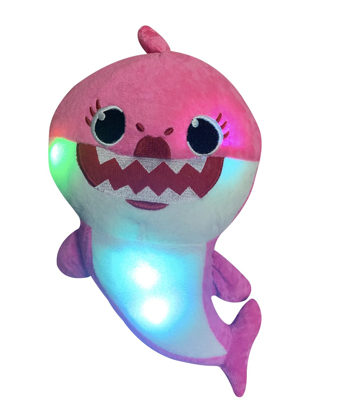 Children's Soft Plush Toy Shark with Music Singing & Lights, The Best Gift for Boys and Girls (Pink), 12 inches