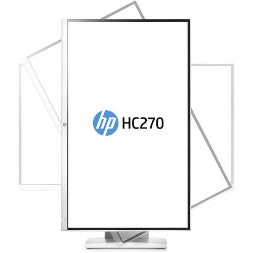 HP HC270CR HCE 27IN 2560X1440-QHD 3M:1-Contrast 12MS-Response VGA/HDMI/DP LED Display W/Pivot/Swivel/TILT-Adjustment Webcam & Speakers White 3YR