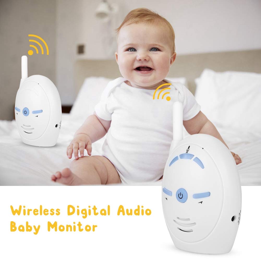 Dioche Audio Baby Monitor, Digital Audio Baby Monitor Nanny Intercom Electronic Alarm Two-Way and Talk Back Intercom (US)