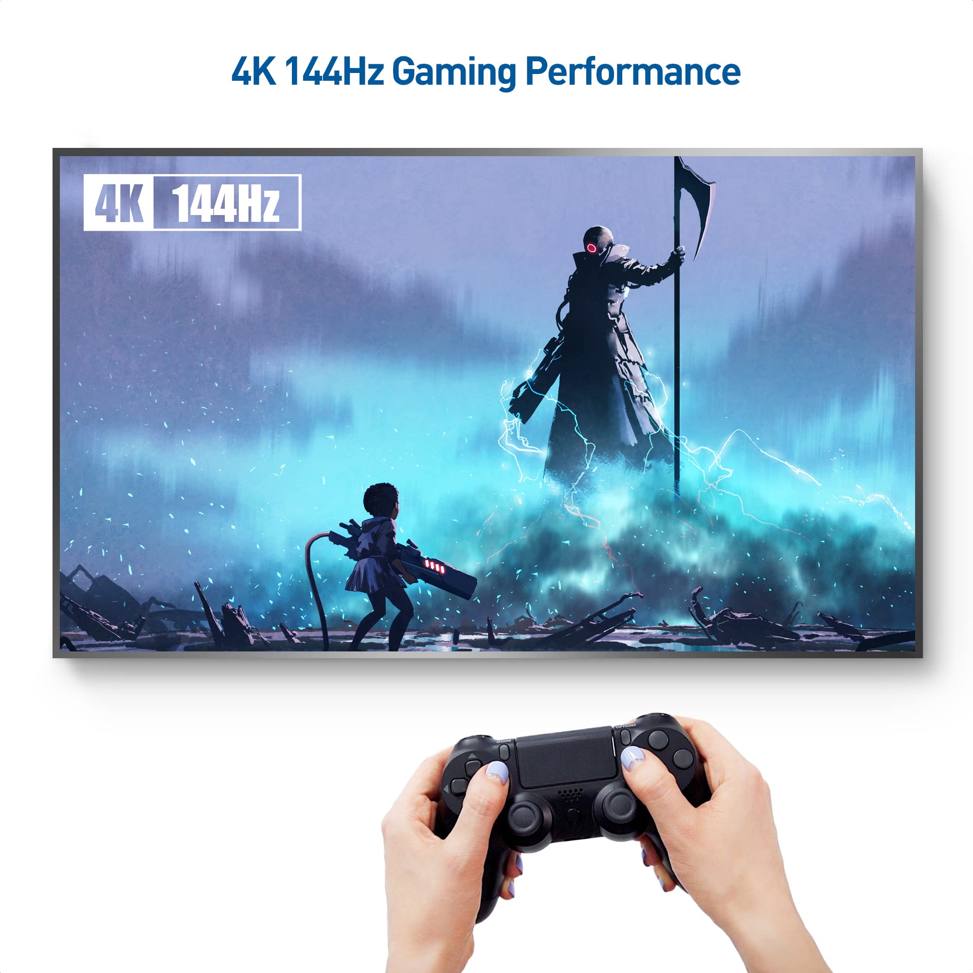 Cable Matters 6 ft 32.4Gbps DisplayPort Cable 1.4, Support 8K 60Hz, 4K 240Hz DisplayPort 1.4 Cable with FreeSync, G-SYNC and HDR for Gaming Monitor, PC, RTX 4080/4090, RX 6800/6900