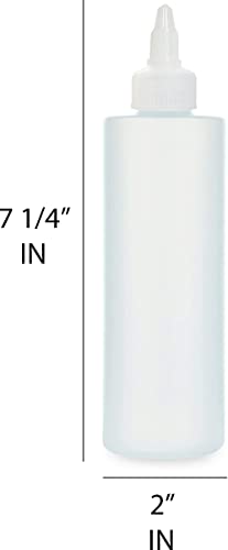 BRIGHTFROM Condiment Squeeze Bottles, 8 OZ Empty Squirt Bottle with Clear Twist Top Cap, Leak Proof - Great for Ketchup, Mustard, Syrup, Sauces, Dressing, Oil, Arts & Crafts, BPA FREE Plastic - 2 PACK
