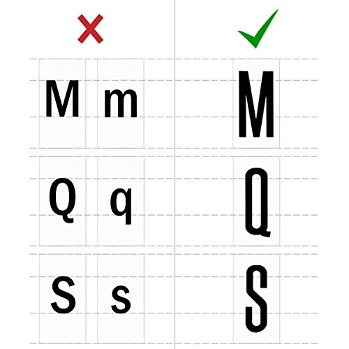 kwmobile Cinema Light Box Letters A4 Size - 105 Pieces Black Replacement Letters for Sign Letters Numbers and Symbols
