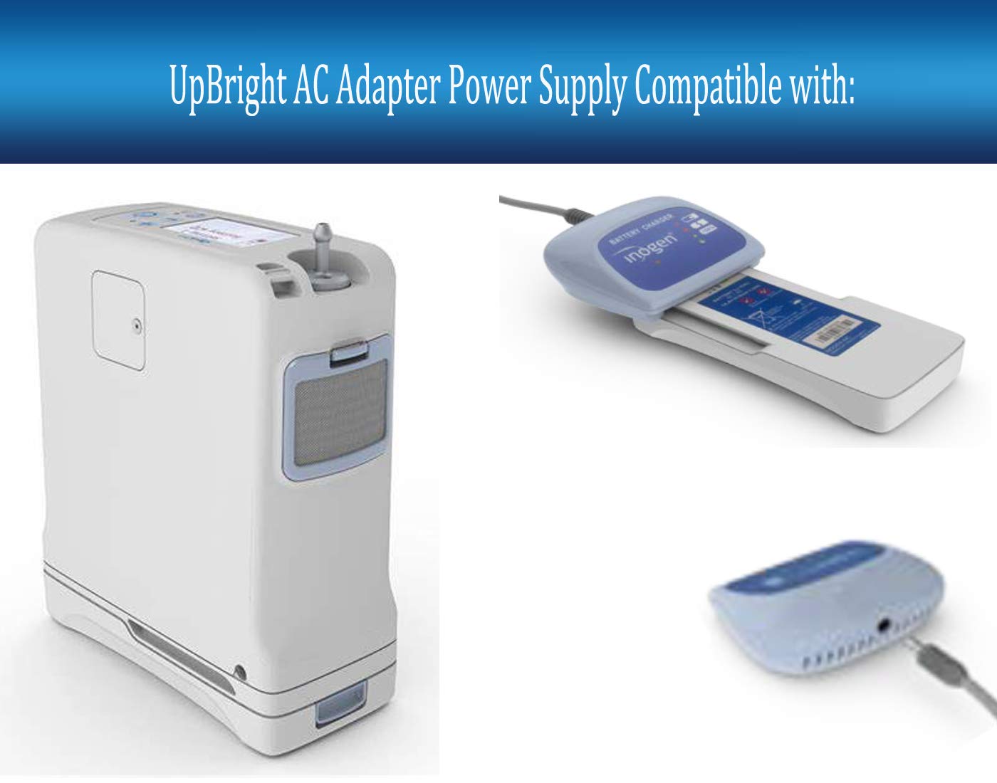 UpBright 19V AC/DC Adapter Compatible with Inogen One G4 Oxygen Concentrator IO-400 BA-403 Medical OxyGo Catalog MANGO65-19CB-OXY MANGO65-19CB-ING 1400-2040 BA-401 60W Power Supply Battery Charger