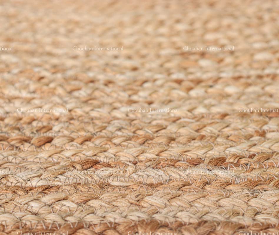 4x4, 5x5, 6x6,feet Natural Jute Scallop Round Rug, Floor Scalloped Edge Rug Braided Boho Eco Large Circular Handmade Area Rugs