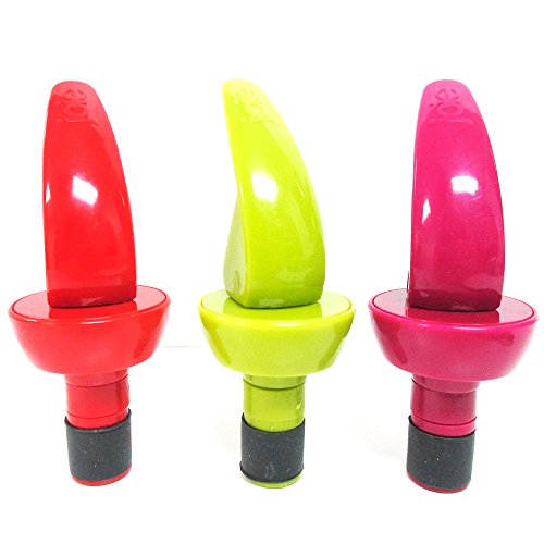6 Wine Bottle Stoppers Preserver Vacuum Sealer Expanding Cork Joie Airtight Top