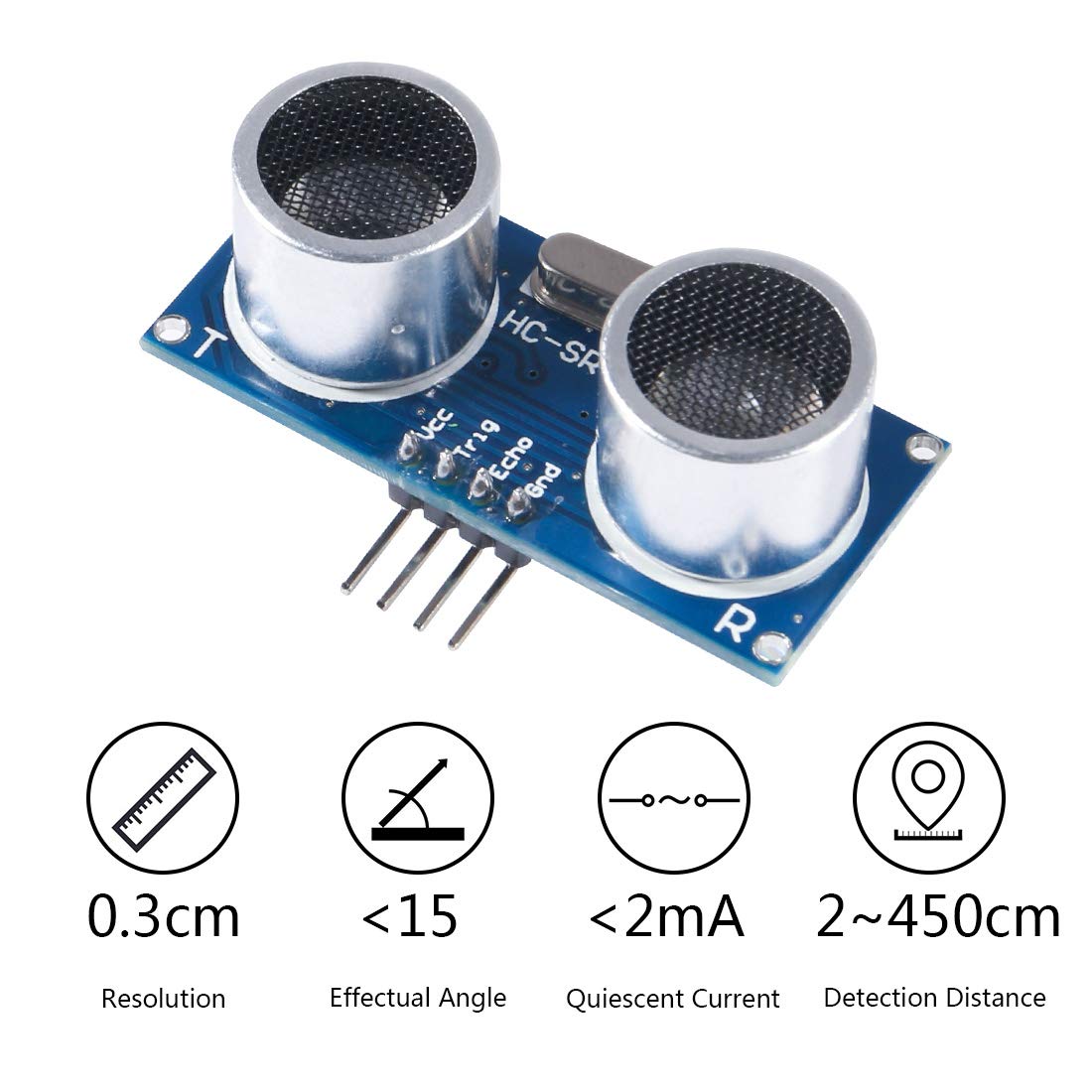 5pcs Ultrasonic Module HC-SR04 MELIFE Distance Sensor with 3pcs Mounting Bracket 2 Wire Set for Mega R3 MEGA Mega2560 Duemilanove Nano Robot XBee ZigBee