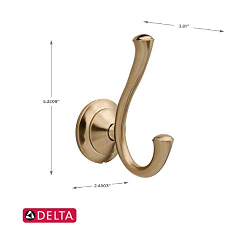 Delta Faucet 79435-CZ Linden Wall Mounted Double Robe/Towel Hook in Champagne Bronze