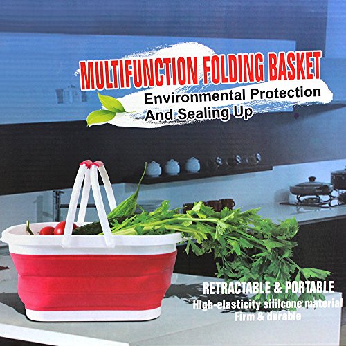 Gaorui Collapsible Laundry Basket Foldable Pop Up Storage Container Organizer Portable Washing Tub for Toys Fruits Vegetables Orange