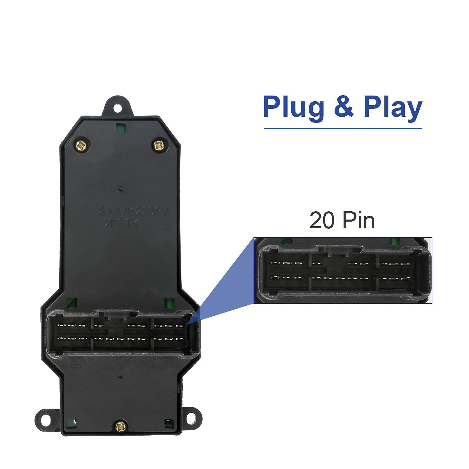 35750-S9A-307 Front Driver Side Power Master Control Window Switch Replacement for 2001-2005 Honda Civic, 2002-2006 Honda CR-V