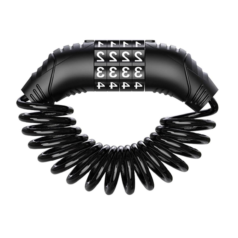 4-Digit Lock Combination Lock with Cable for Motorbike Scooter Street Bike Secures Helmet Lock