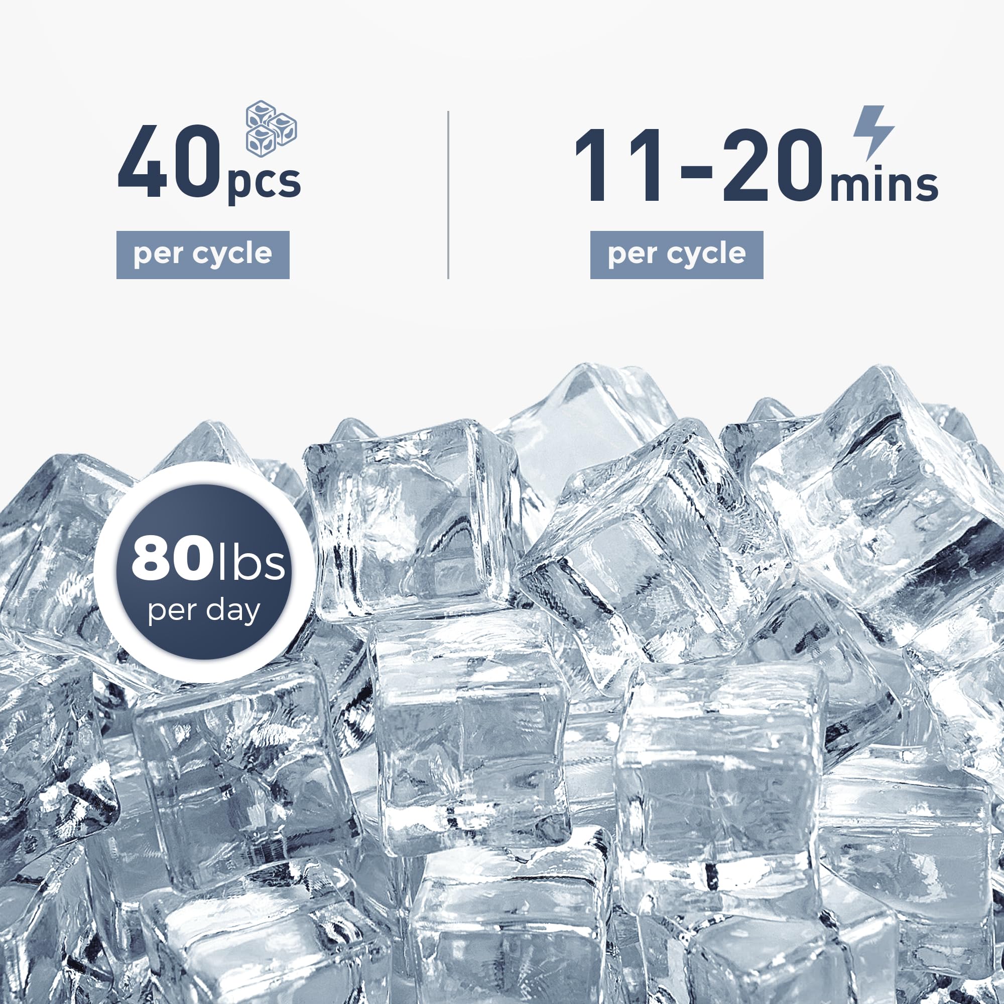 ICEVIVAL Commercial Under Counter Ice Maker Machine, 80Lbs/Day with 24lbs Ice Storage, Built-in Drain Pump/Automatic Cleaning/Timing Setting/Smart LCD Panel, Ideal for Both Home and Commercial Use