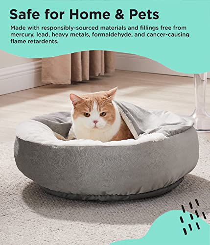Best Friends by Sheri Cozy Cuddler Ilan Microfiber Hooded Blanket Cat and Dog Bed in Gray 23"x23"