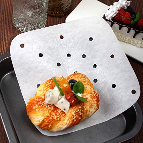 Air Fryer Parchment Paper Liners(8.7"×8.7") 100Pcs Compatible with XL Philips, NuWave Brio, Chefman, OMORC, Cuisinart, COSORI, Cooks Essentials, Power Airfryer Oven, Chef di Cucina, SARKI and More
