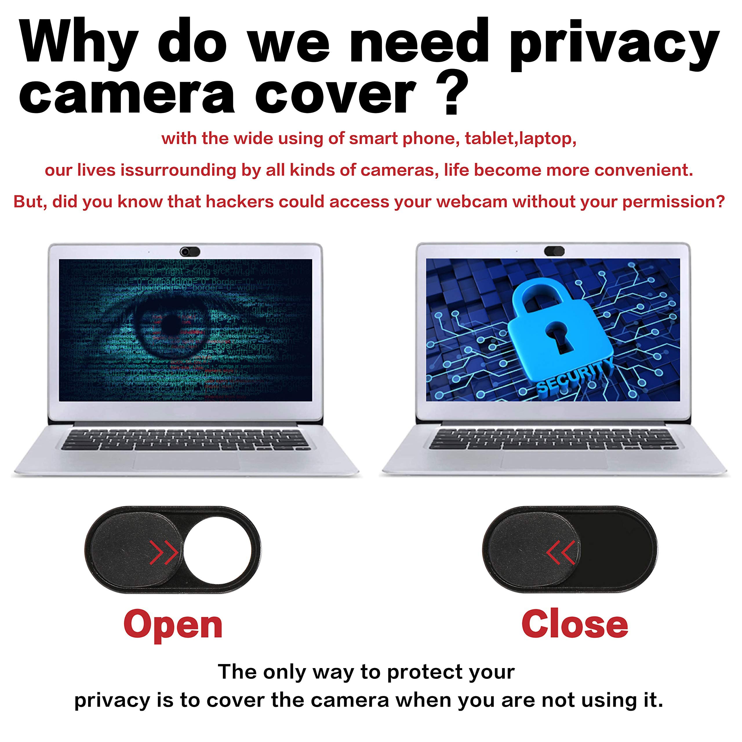 imluckies 6 Pack Webcam Cover Slide, 0.023 inch Ultra-Thin Metal Camera Cover for Laptop, MacBook Pro, MacBook Air, iPad Pro, iMac, Computer, PC, Privacy Covers