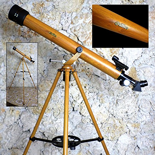 Galileo 800mm x 60mm Wood Grain Finish Astro-Terrestrial Telescope Kit with Smartphone Adapter