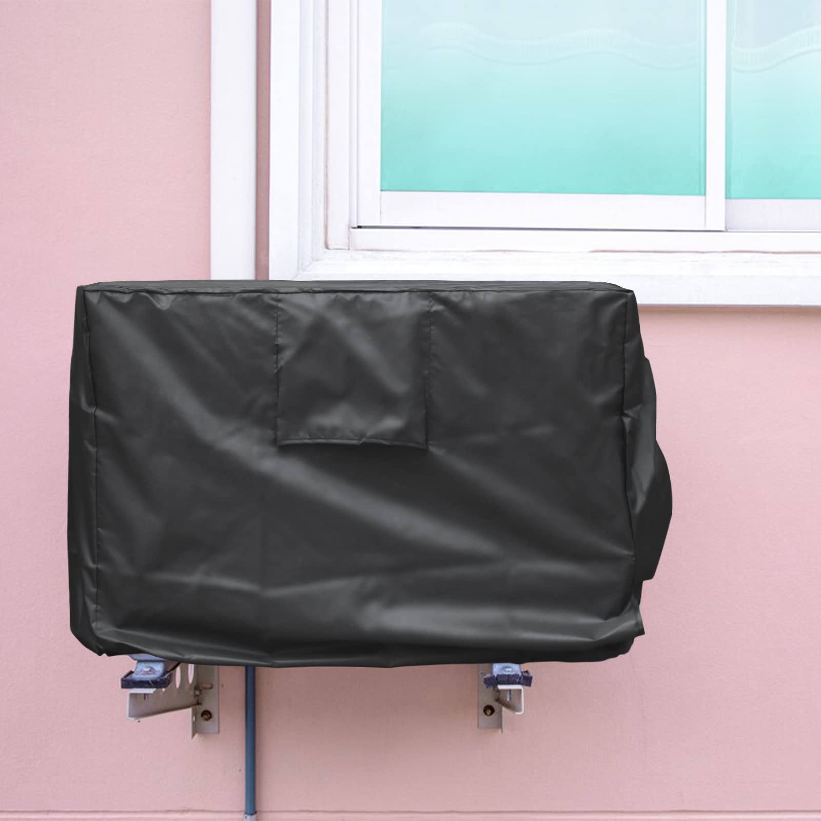 BEWAVE Split Air Conditioner Cover for Outside Compressor Units Waterproof AC Cover with Vent Hole for Outdoor Mini Split System AC Unit Fits up to 37.8 x 16.5 x 32.6 inches