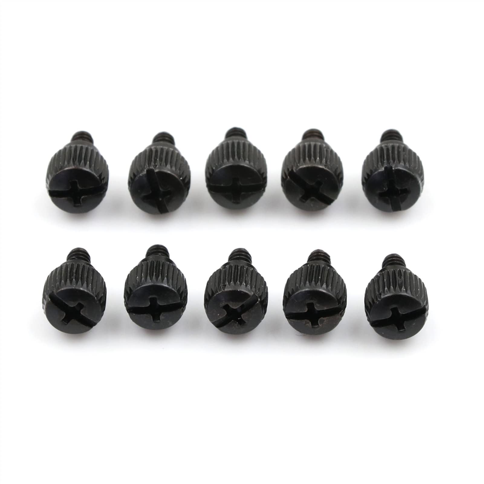 AGOUNOD Screw 10pcs Computer Case Screws Black Or Nickel Computer Case Screw Hand Tighten Thumb Screw Overall Size 14 x 9mm (Color : Black)