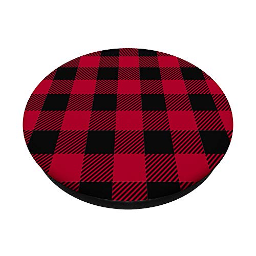 Red buffalo-plaid-artwork PopSockets PopGrip: Swappable Grip for Phones & Tablets