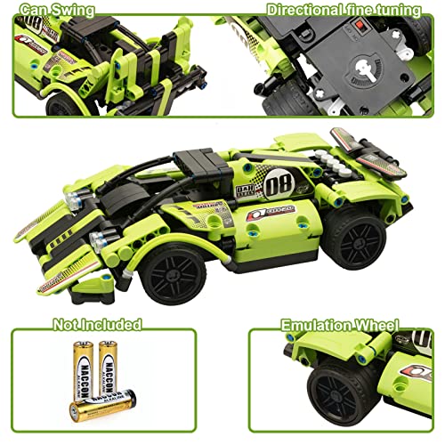 GAMZOO STEM Building Toys for Kids with 2-in-1 Remote Control Racer Snap Together Engineering Kits Early Learning Racecar Building Blocks and Off-Road Best Gift for 6 7 8 and 9+Year Old Boys and Girls