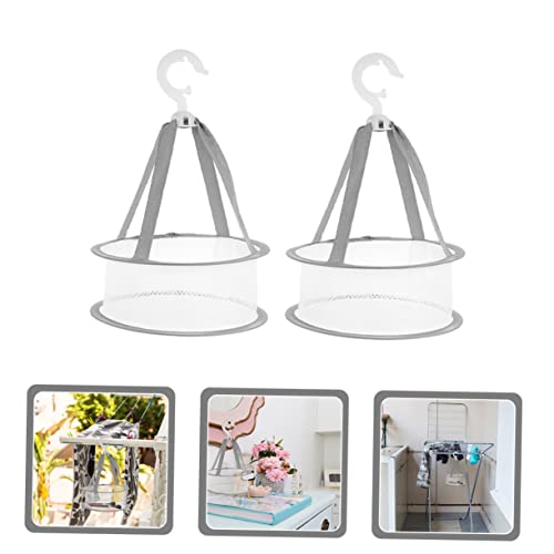 Alipis 2pcs Beauty Egg Drying Net White Makeup Silicone Makeup Sponge Foldable Laundry Rack Bra Hanging Basket Hanging Drying Basket Bath Sponges for Shower Socks Drying Rack Sock Fabric