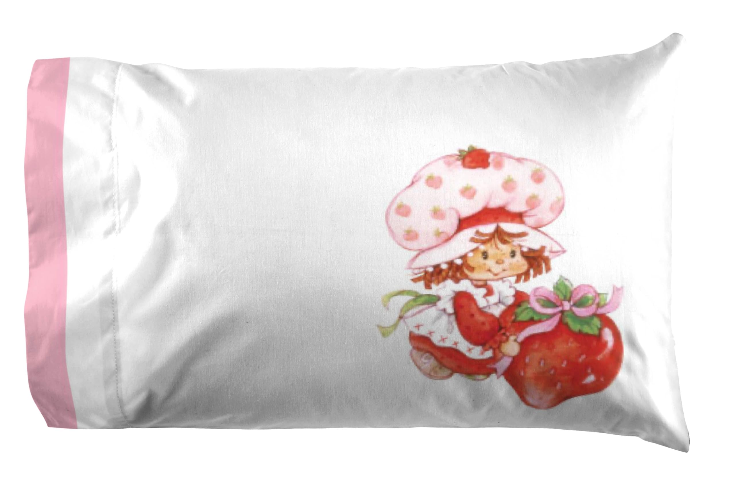 Jay Franco Strawberry Shortcake Full Size Sheet Set - Super Soft Kids 4 Piece Bedding Set - Microfiber Sheets Includes Reversible Pillow Covers
