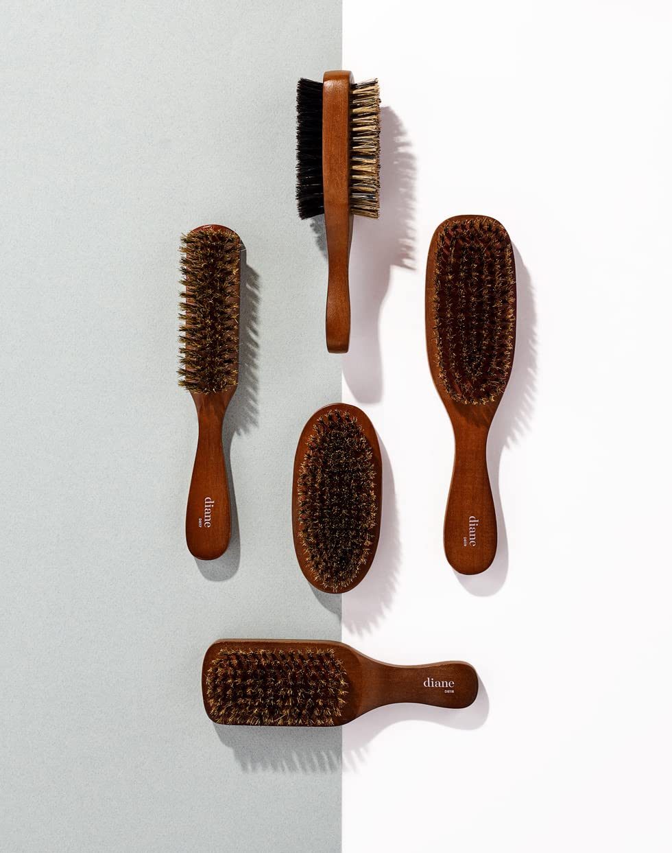 Diane Premium 100% Boar Bristle Military Wave Brush for Men and Barbers, Medium-Firm Bristles for Thick Coarse Hair, Detangling, Smoothing