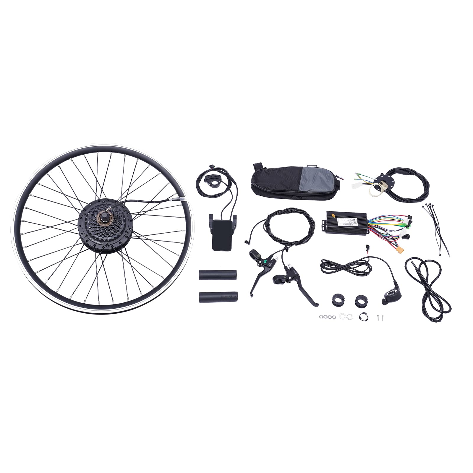 36V 500W E Bike Conversion Kit, Electric Bicycle Motor Kit for 24in Rear Wheel, Electric Motor Kit for Bicycle with Dual Mode Controller 5-Gear Speed Adjustment