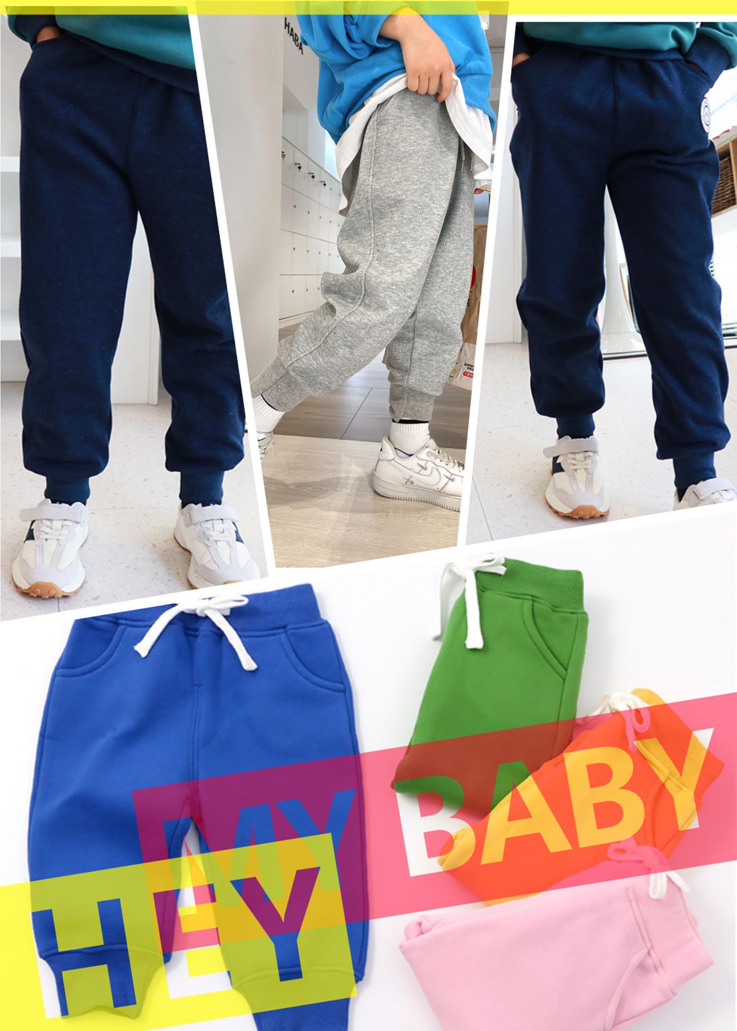 CuteOn Unisex Toddler Jogger Pants Kids Cotton Elastic Waist Winter Baby Sweatpants Pants 2Years Red