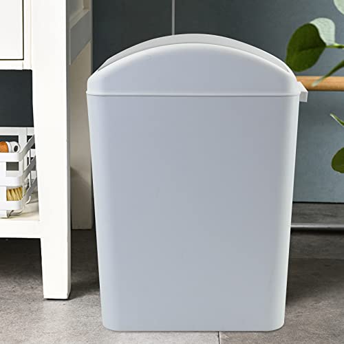 Bringer 4.5 Gallon Kitchen Garbage Can with Swing Lid, Plastic Swing Top Trash Can, Gray